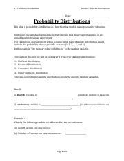 Probability Distributions Pdf Probability Distributions MDM U Discrete