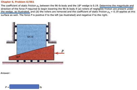 Solved Chapter 6 Problem 6 061 The Coefficient Of Static Chegg Com