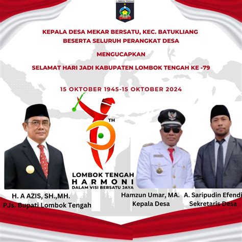 Kepala Desa Mekar Bersatu Beserta Perangkat Desa Mengucapkan Selamat