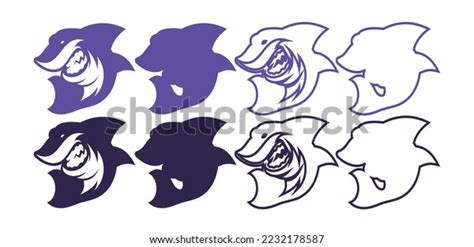Cute Shirk Vector Icon Symbol Template Stock Vector Royalty Free