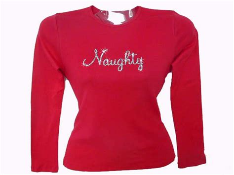 Naughty Swarovski Crystal Rhinestone T Shirt Design