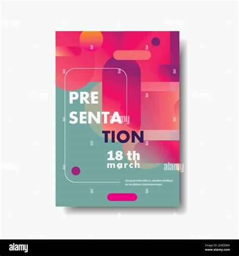 Futuristic Design Template With Abstract Gradient Overlapping Shapes Vector Illustration Stock