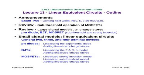 Pdf Linear Equivalent Circuits Mit Opencoursewarelinear