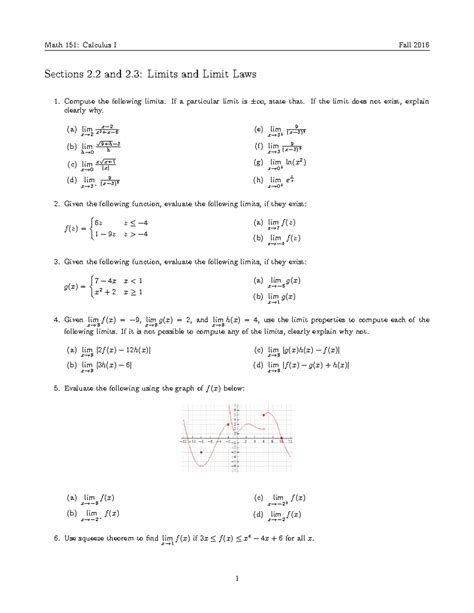 2345728 Worksheet Math 151 Calculus I Fall 2016 Sections 2 And 2