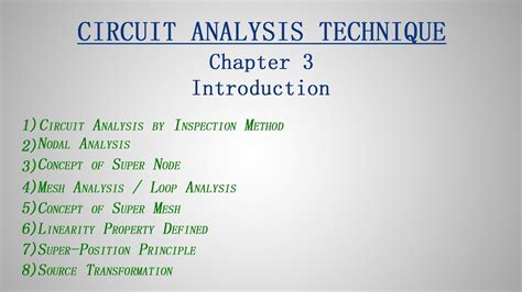 Electric Circuit Chapter 3 Introduction To Circuit Analysis Technique