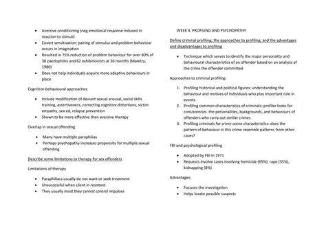 Forensic Psychology Lecture Notes Besc1429 Forensic Psychology Rmit Thinkswap