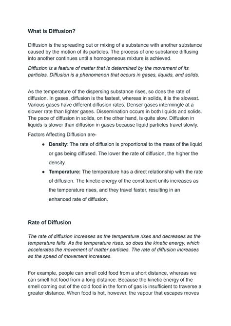 SOLUTION Diffusion In Solids Liquids And Gases Studypool