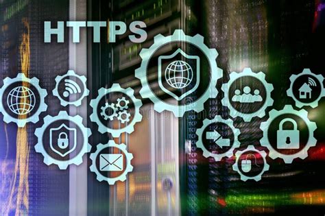 HTTPS Secure Data Transfer Protocol Used On The World Wide Web Stock