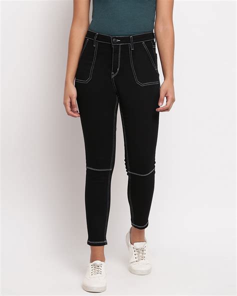 Buy Womens Black Skinny Fit Jeans Online At Bewakoof