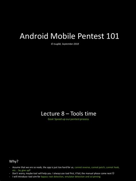 Androidmobilepentest101 Lecture8 Pdf Mobile App Operating System Families
