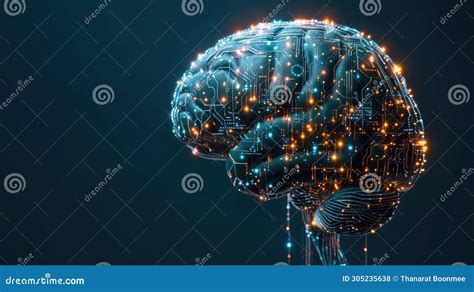 Robotic Human Brain Shaped Like A Bulb Detailed With Circuits Ai