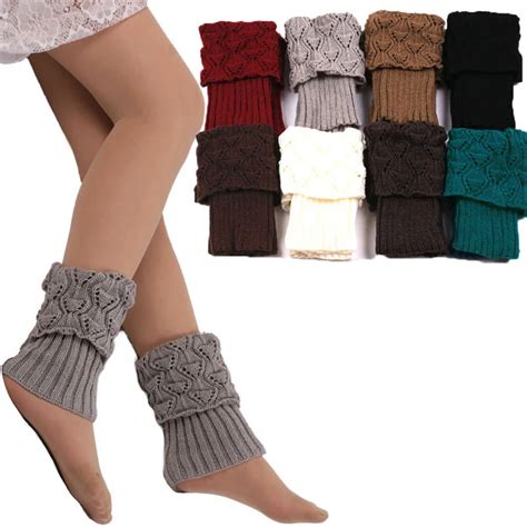 Jambières d hiver en tricot pour femme 1 paire poignets de bottes