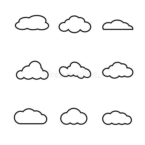 Cloud Shapes Collection On A White Background Stock Vector
