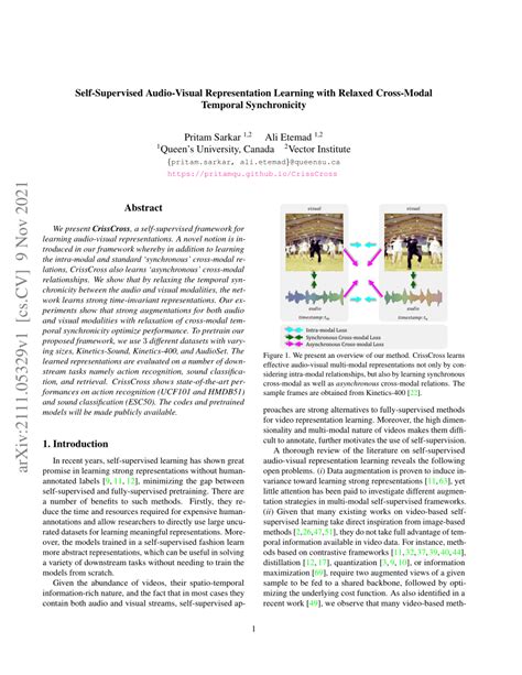 Pdf Self Supervised Audio Visual Representation Learning With Relaxed