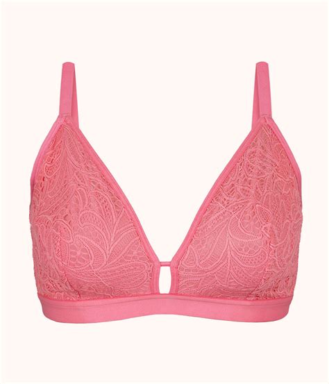 The Palm Lace Busty Bralette Pink Hibiscus