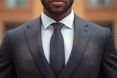 A Man In A Suit With A White Shirt And Black Tie Premium Ai Generated