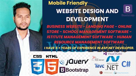 Develop Modern And Responsive Asp Dot Net Website Design By