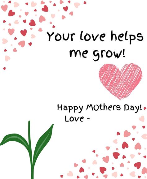 Your Love Helps Me Grow Mothers Day Printable Etsy