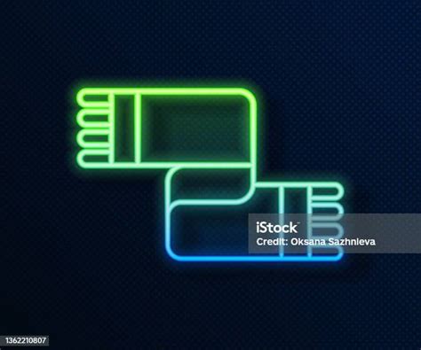 푸른 배경에 고립 된 빛나는 네온 라인 겨울 스카프 아이콘 벡터 0명에 대한 스톡 벡터 아트 및 기타 이미지 0명 개인