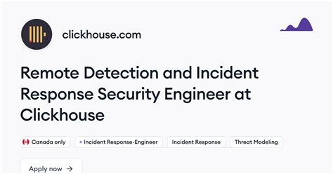 clickhouse hiring detection and incident response security engineer remote work from home