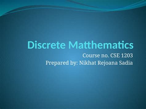 Discrete Mathematics 4 On Computer Science And Engineeringpptx