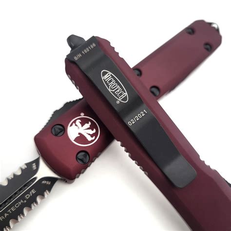 Microtech Ultratech 122 2mr Merlot Double Edge Partial Serrated Standard