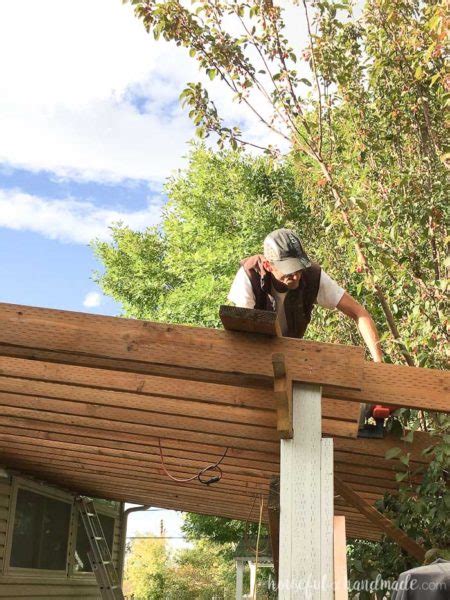 Build A Patio Pergola Attached To The House Houseful Of Handmade