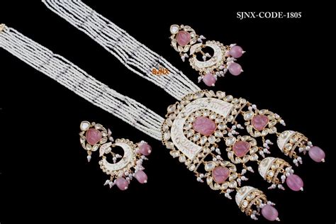Multicolor Wedding Wear Kundan Meenakari Necklace Set Earring At