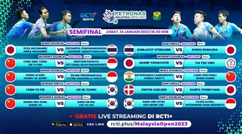 Link Live Streaming Semifinal Malaysia Open 2023 Gratis Di Rcti