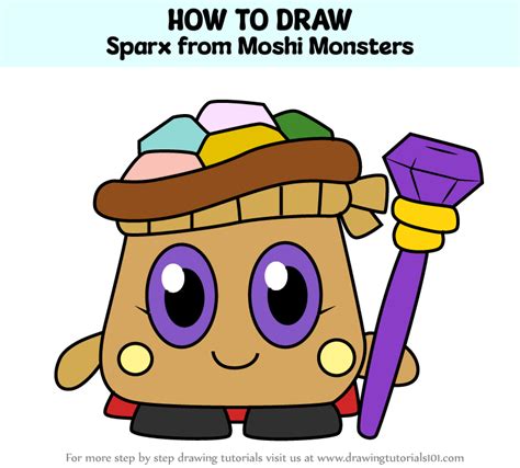 How To Draw Sparx From Moshi Monsters Moshi Monsters Step By Step
