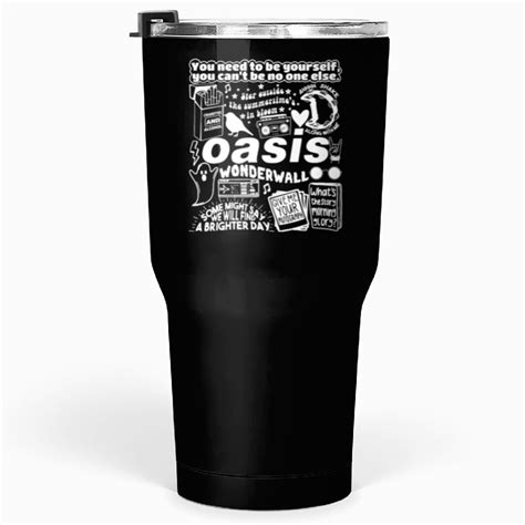 Oasis Doodle Art Tumblers 30 Oz Vintage Oasis Album Lyric Merch