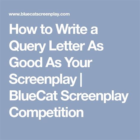 Screenplay Query Letter Sample