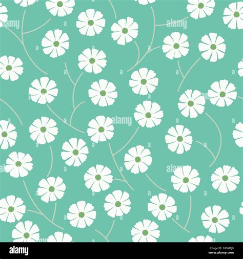 Seamless Springtime Background Vector Illustration With Simple Tulip