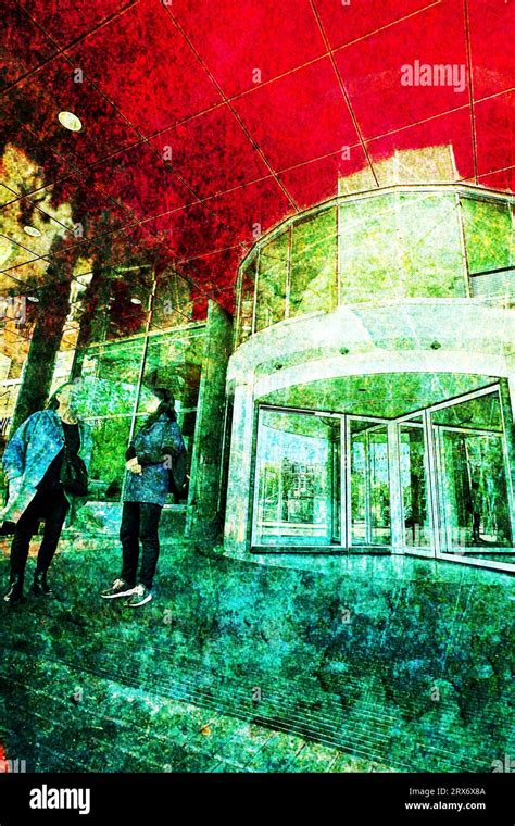 Surreal Psychedelic Textured Image Of Street Photography Of Two Women