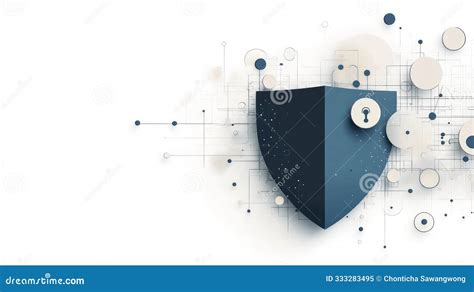 A Modern Digital Shield With A Lock Representing Security Protection