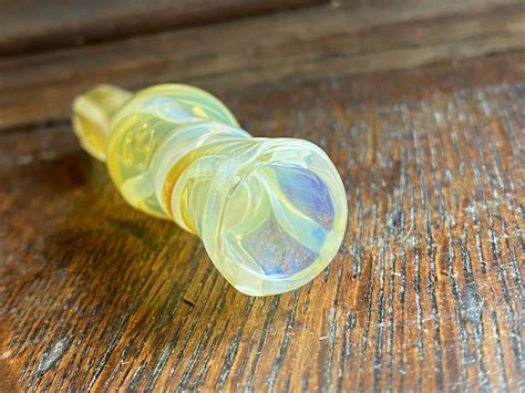 Yellow Fumed Glass Chillum Sunflower Pipes Brooklyns Best Smoke Shop