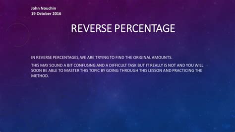 Compound Percentages And Reverse Percentages Teaching Resources