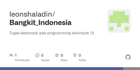 GitHub Leonshaladin Bangkit Indonesia Tugas Kelompok Web Programming