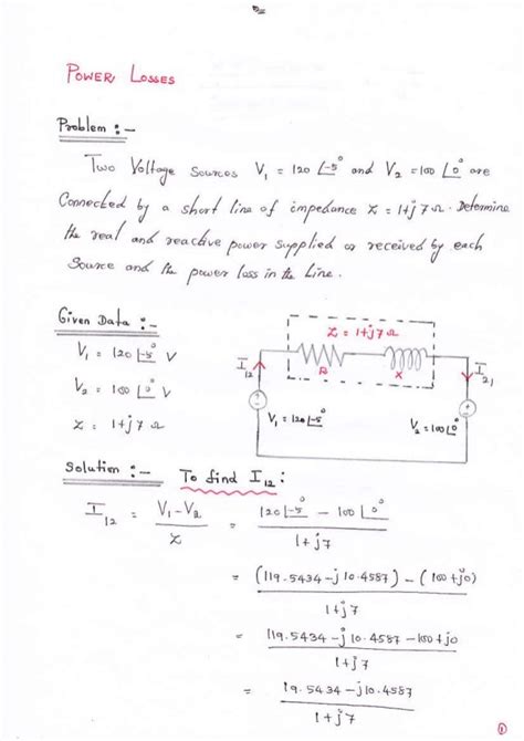 Power Systems Engineering Power Losses In Transmission Lines Solut