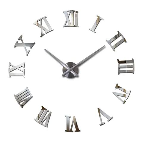 АКСЕСУАРИ ТА ПОДАРУНКИ Годинник Настінний годинник 3d Diy Clock з Римськими цифрами Silver
