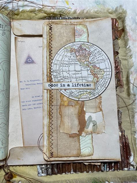 Eco Print Fabric Covered Junk Journal Size 5 5 X 7 5 One Signature 60