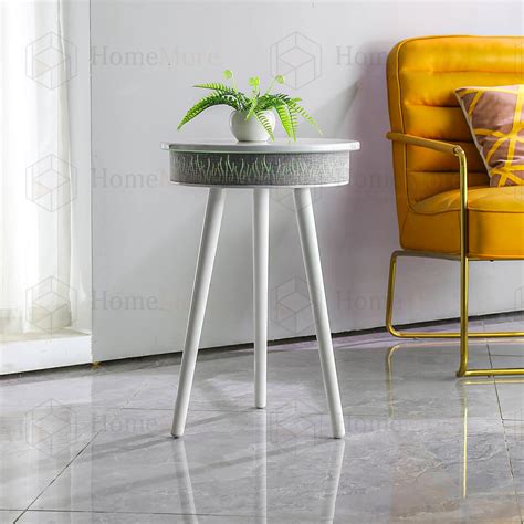 Round Side Table Speaker With Party Light M1215 Homemore