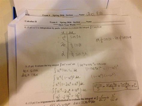 Solved Use Integration By Parts Tabular To Evaluate The Chegg