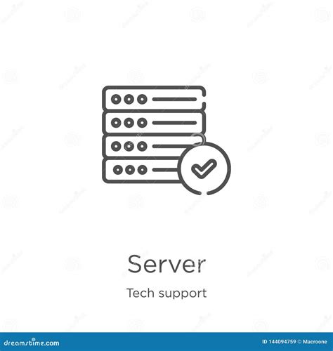 Server Icon Vector From Tech Support Collection Thin Line Server