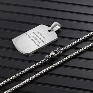 Custom Medical Alert Necklace For Men Women Stainless Steel Engraved Medical ID Tag Emergency