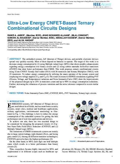 Pdf Ultra Low Energy Cnfet Based Ternary Combinational Circuits