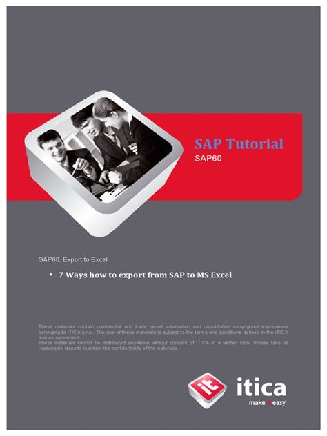 Sap6017 Ways How To Export From Sap To Ms Excel Pdf Trade Secret