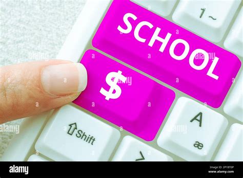 Sign Displaying School Business Approach Any Institution Which Instruction Is Given In