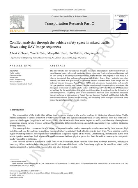 Pdf Conflict Analytics Through The Vehicle Safety Space In Mixed
