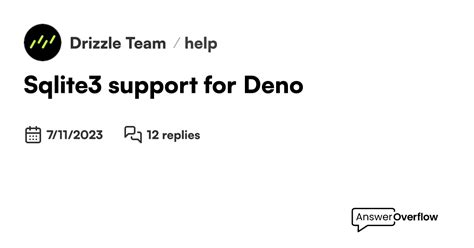 Sqlite3 Support For Deno Drizzle Team